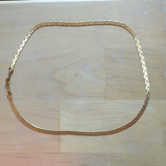 Avon | Jewelry | Vintage Avon Gold Tone Herringbone Stamped Chain 2 ...